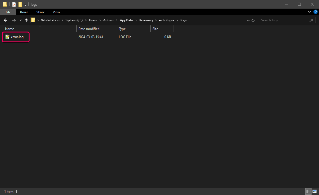 Find and Open the Error Log File - SoundFellas